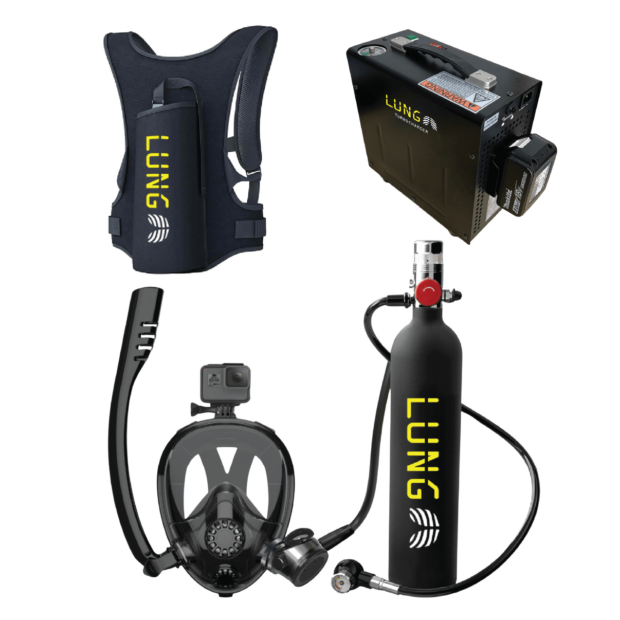 Lung Pro-Mask for T-500 | Diving Mask – Lung Tank